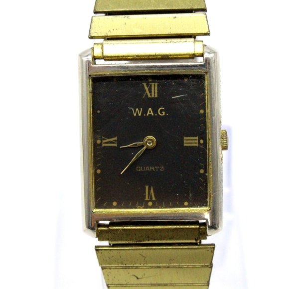 W.A.G | Accessories | Vintage Wag Watch Classic Bronze Tone Rectangle ...